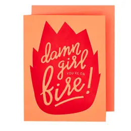 Girl On Fire Greeting Card – Vivid Hue Home