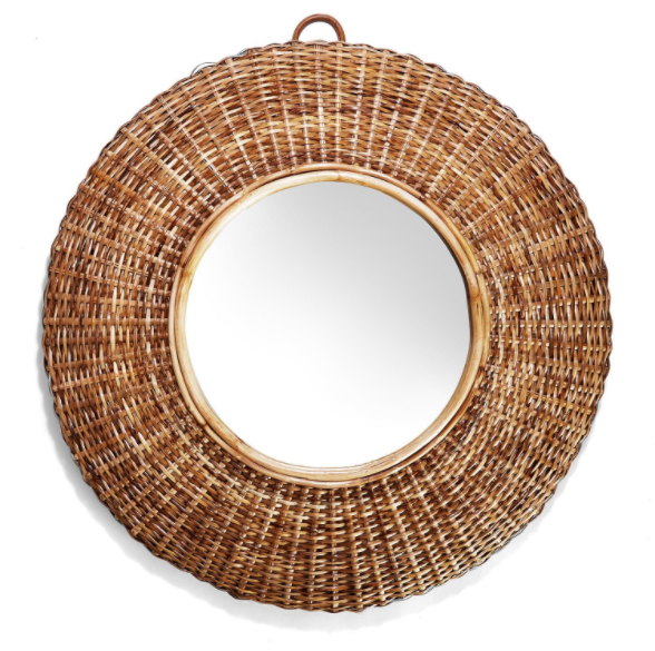 Woven Cane Hand-Crafted Wall Mirror 30" – Vivid Hue Home