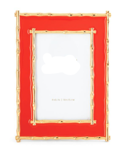 4x6 Bamboo And Red Enamel Frame – Vivid Hue Home