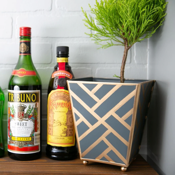 6" Newport Grey Gold Cachepot – Vivid Hue Home